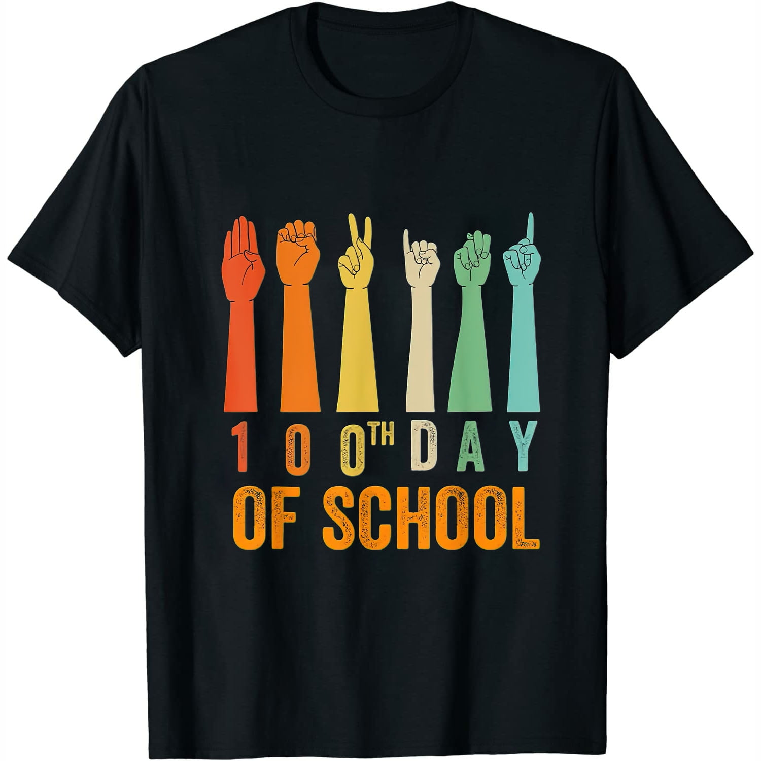 Womens 100 Days Of School Hand Sign Language Teachers ASL Boys Girl T ...