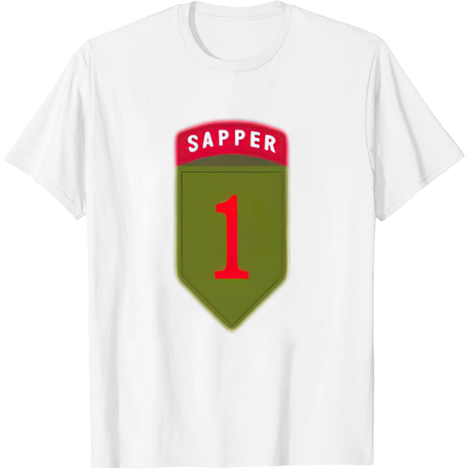 Womens 1st Infantry Division Patch - 1st ID Sapper Tab OD Green T-Shirt ...