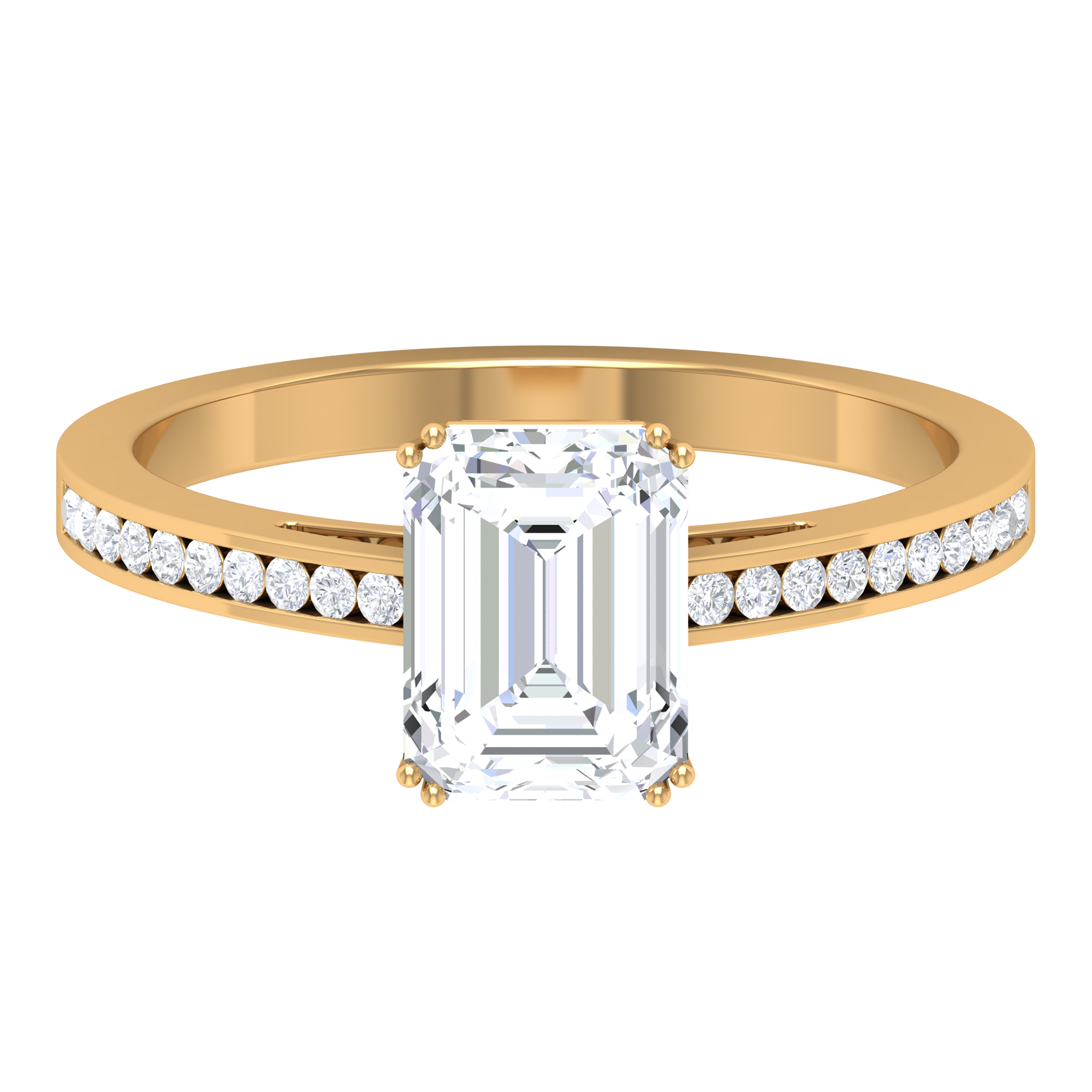 Womens 2.25 CT Octagon Cut Moissanite Solitaire Engagement Ring with ...