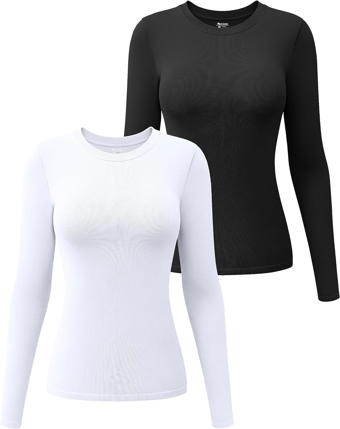 Womens 2 Piece Long Sleeve Tops Crew Neck Stretch Fitted Underscrubs ...