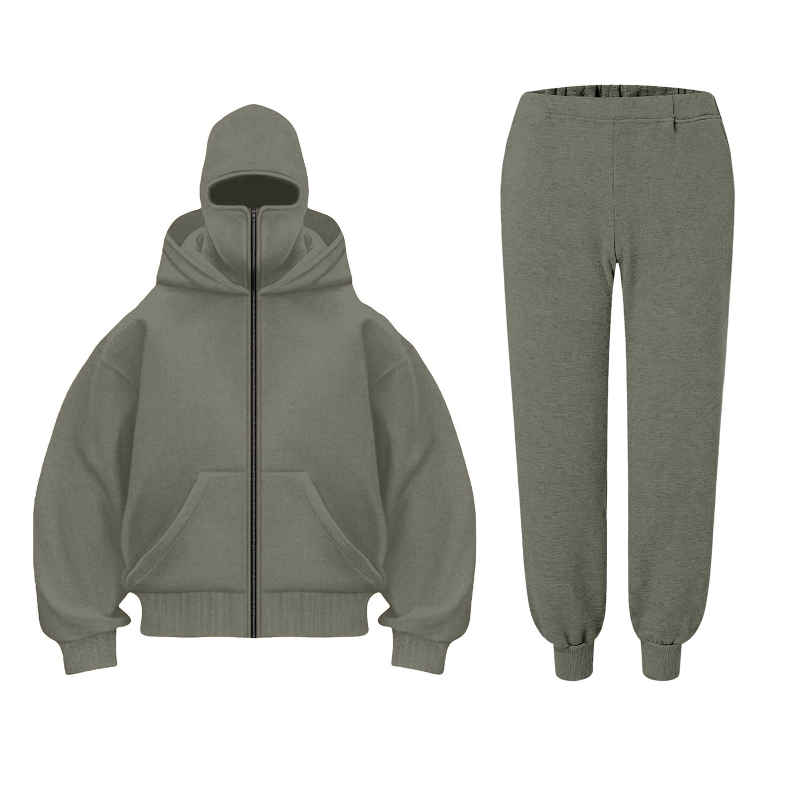 Womens 2 Piece Lounge Sets Solid Color Sweatshirt with Two Hoods ...