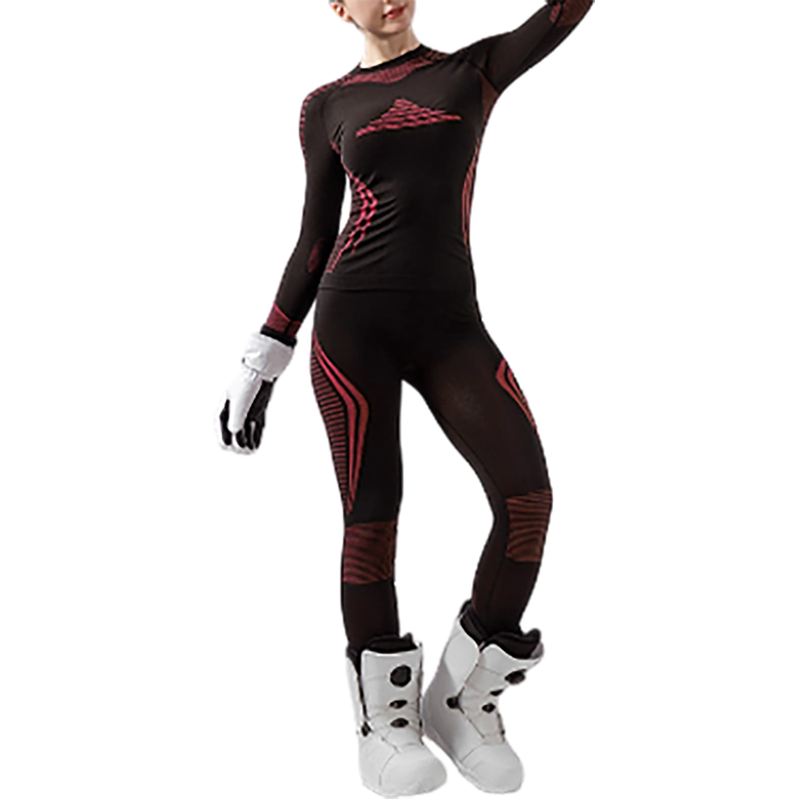 Womens 2 Piece Lounge Sets Thermal Underwear Winter Base Layer Fleece ...