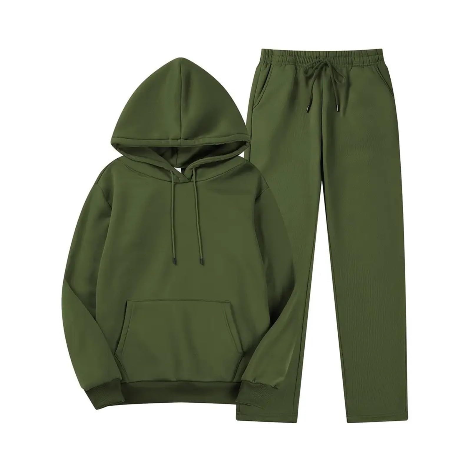 Womens 2 Piece Outfits Fleece Sweatsuit Set Oversized Hoodie ...