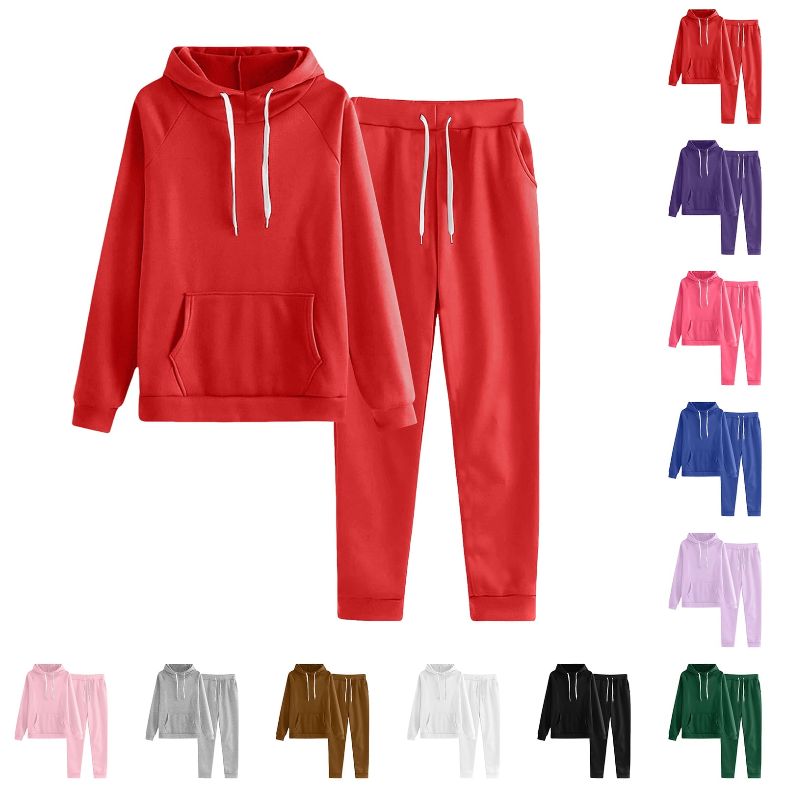 Womens 2 Piece Outfits Lounge Hoodie Sweatsuit Sets Oversized ...