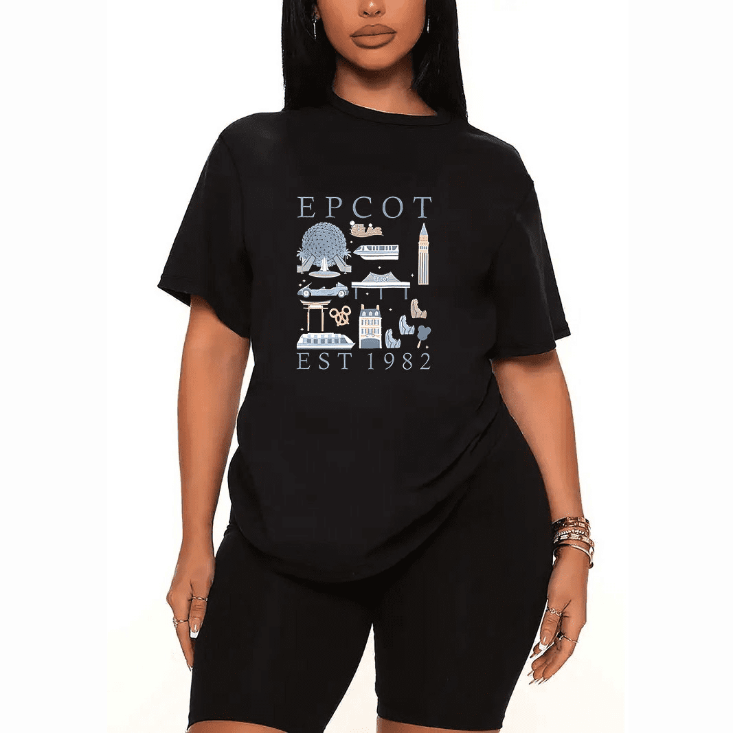 Womens 2 Piece Oversized Lounge Outfit Casual Summer Sets Epcot Graphic ...