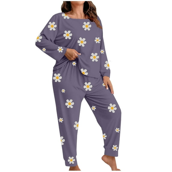 Womens 2 Piece Pajama Sets Soft Cotton Plus Size Pjs Sleepwear Hearts ...