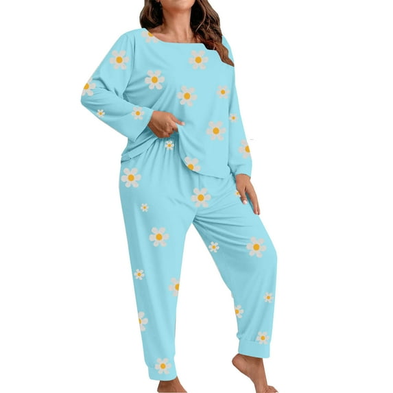 Womens 2 Piece Pajama Sets Soft Cotton Plus Size Pjs Sleepwear Hearts ...