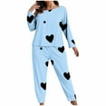 Womens 2 Piece Pajama Sets Soft Cotton Plus Size Pjs Sleepwear Hearts ...