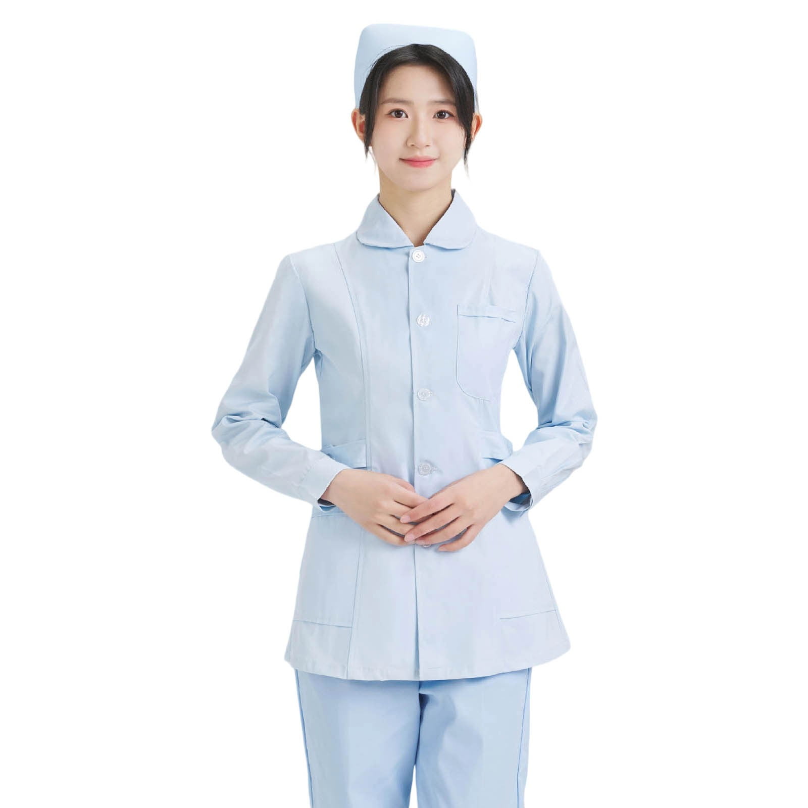 Womens 2 Piece Scrub Set Lightweight Short Lab Coat Short Sleeve ...