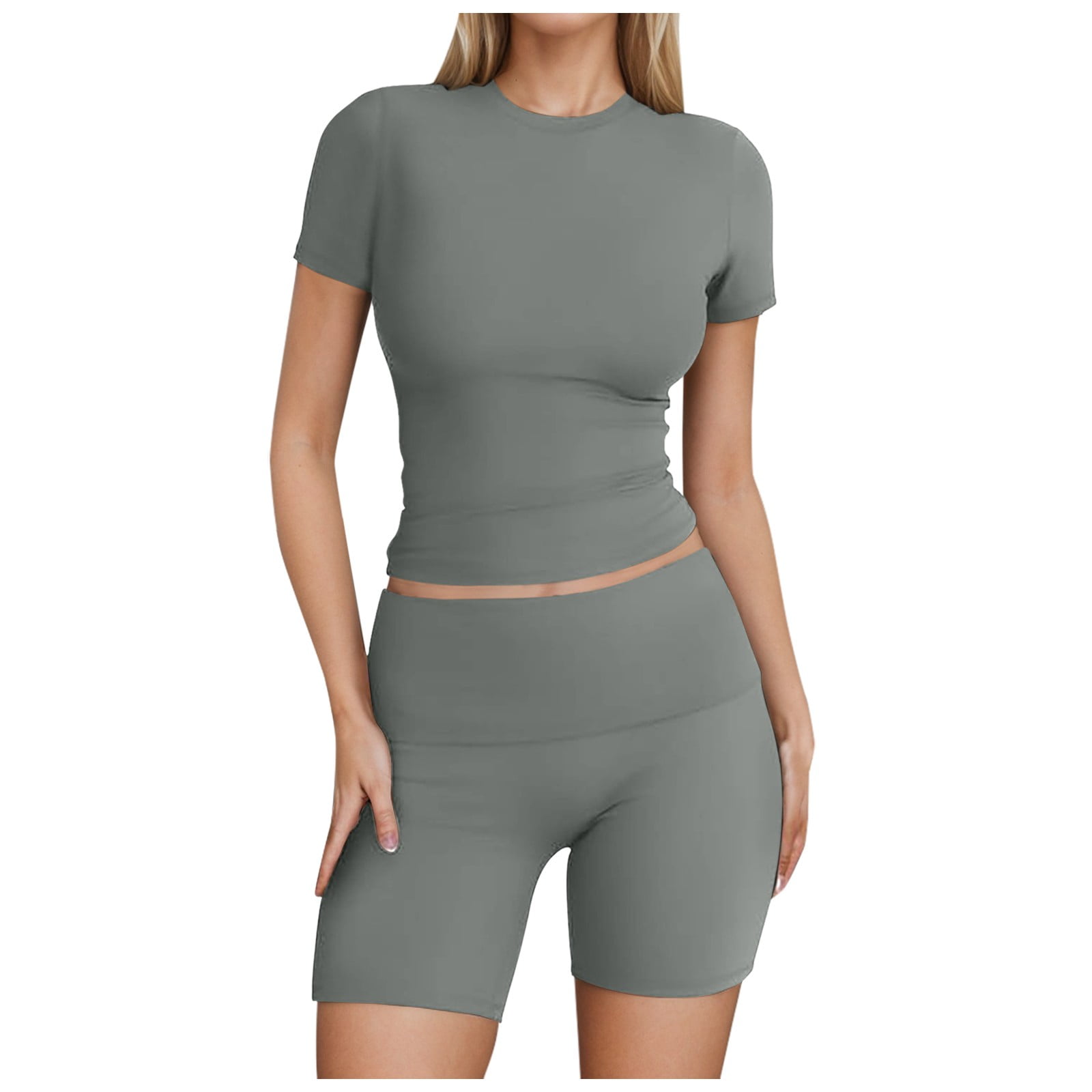 Womens 2 Piece Sets Summer Workout Short Matching Sets Clothing Going ...