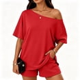 Womens 2 Piece Summer Shorts Set Lounge Matching Two Piece Oversized ...