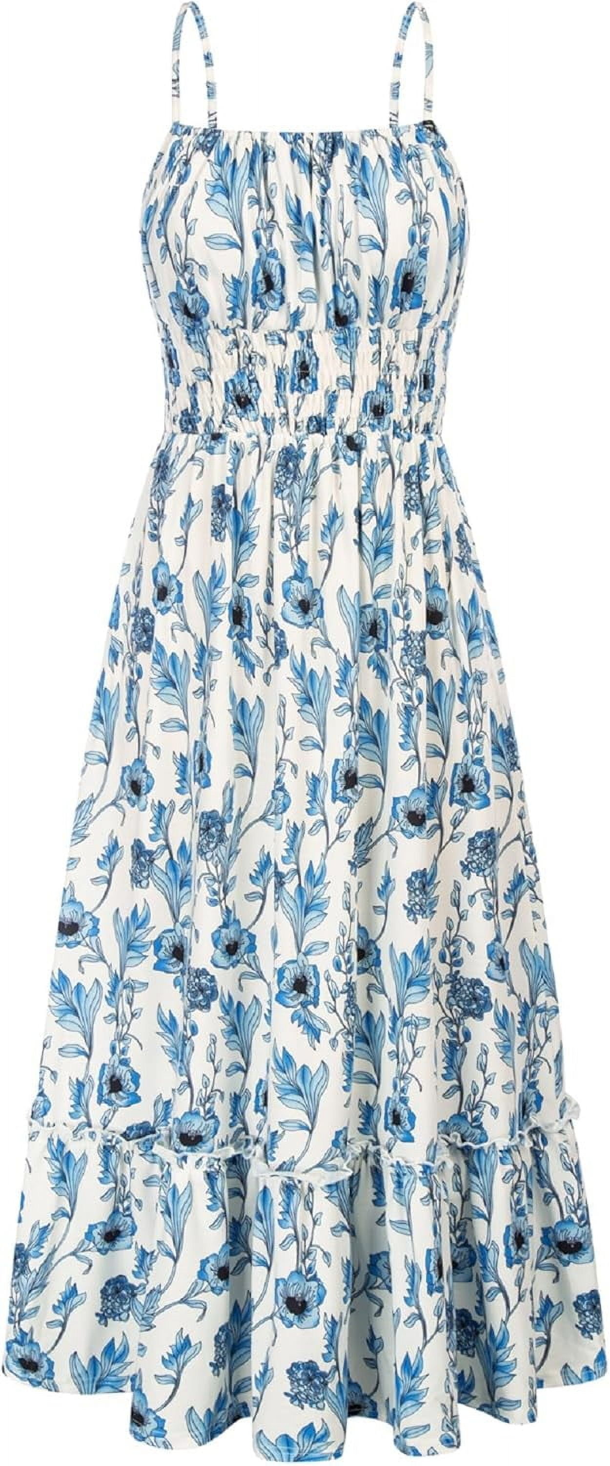 Womens 2025 New Summer Maxi Dress Sleeveless Floral Spaghetti Strap ...