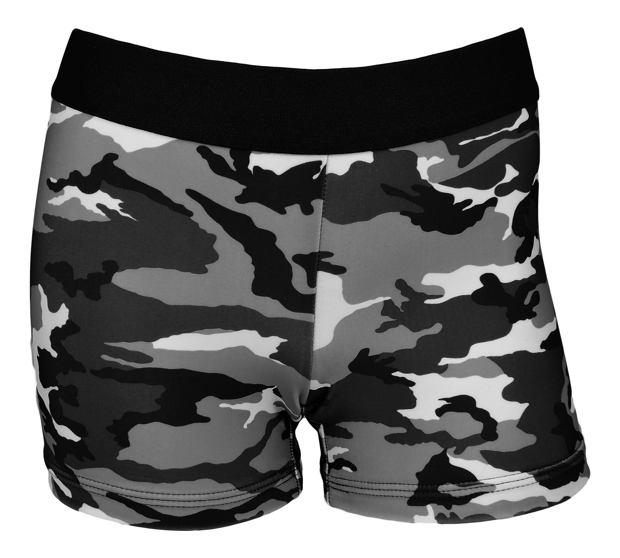 Womens 3 Inch Spandex Compression Shorts (Black Camo, Small) - Walmart.com