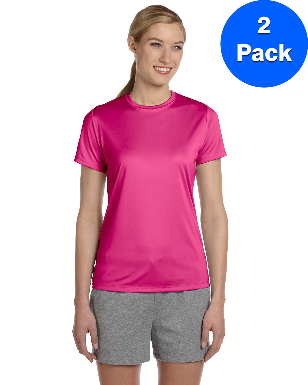 Womens 4 oz. Cool Dri T-Shirt 4830 (2 PACK) - Walmart.com