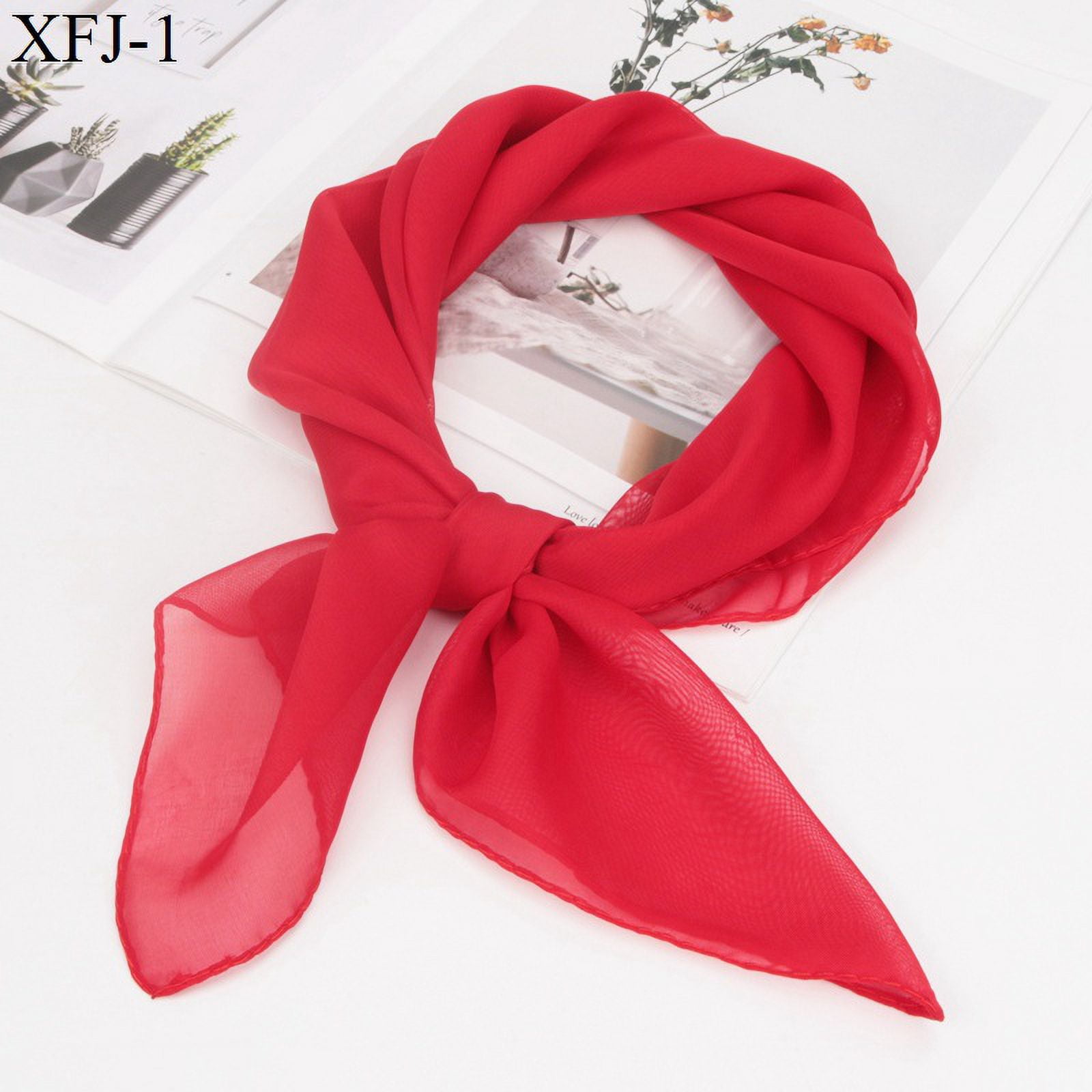 Womens 50s Chiffon Sheer Square Neck Head Scarf - Walmart.com
