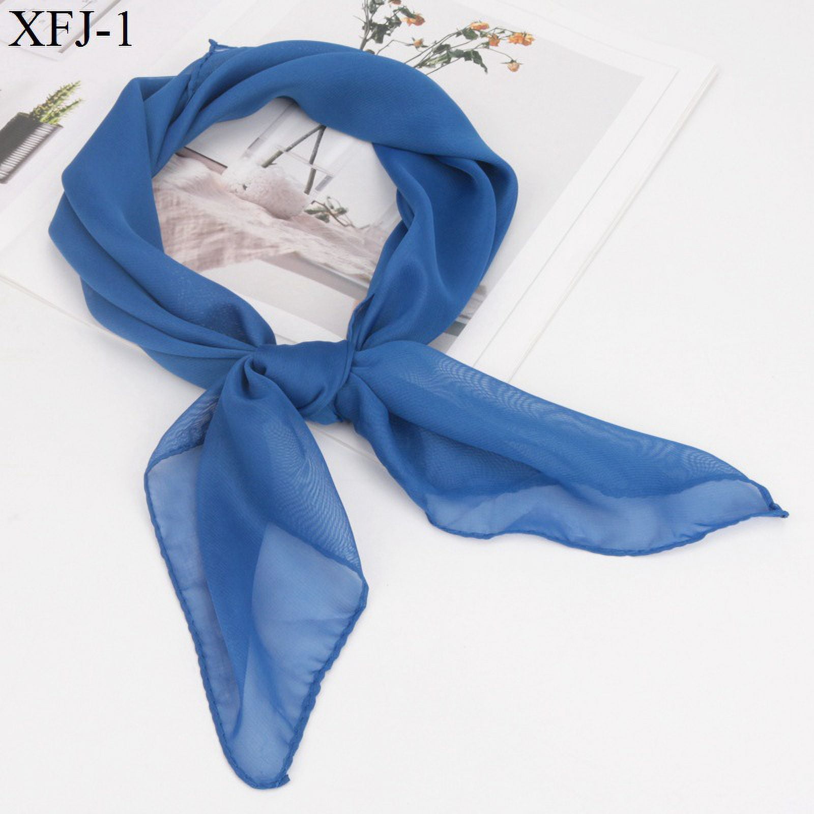 Womens 50s Chiffon Sheer Square Neck Head Scarf - Walmart.com