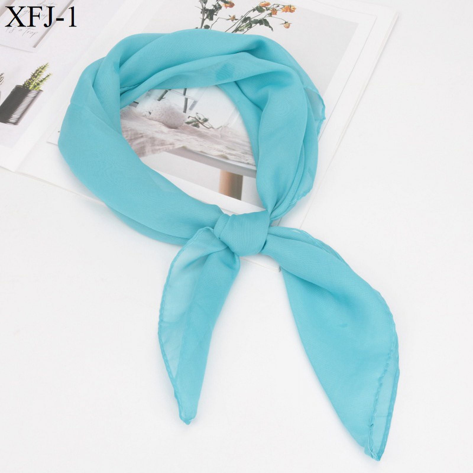 Womens 50s Chiffon Sheer Square Neck Head Scarf - Walmart.com