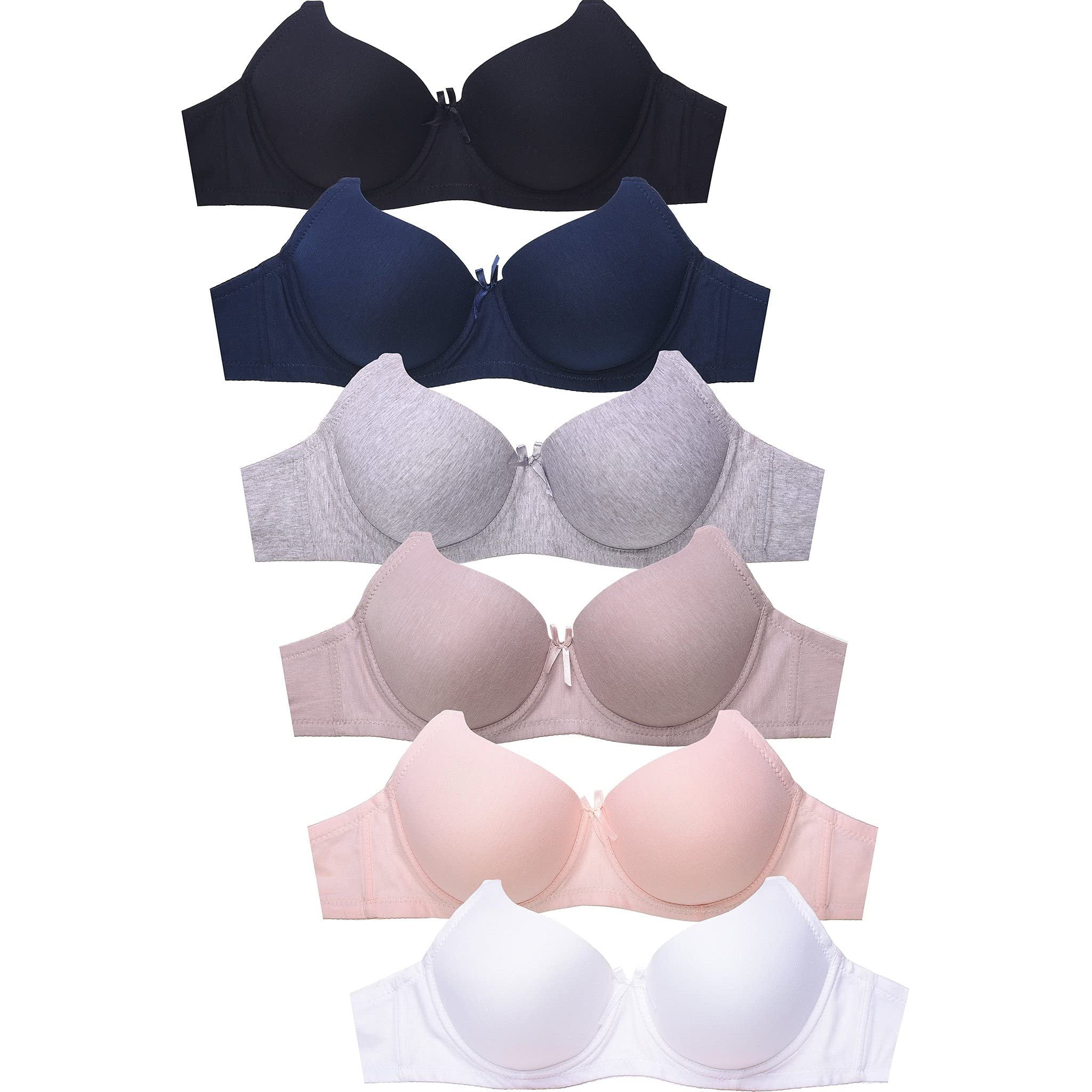 Womens 6 Pack of Everyday Plain, Lace, D, DD, DDD Cup Bra -Various ...