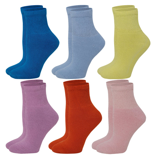 Womens 6 Pairs Medi-Socks Diabetes & Circulation High Ankle Socks 9-11 ...
