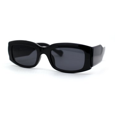 Extreme Thin Small Lens Rectangle Sunglasses Color Tinted 49mm (Black ...