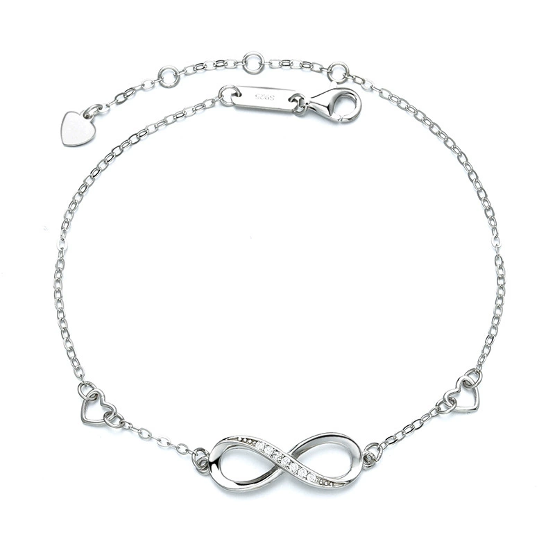 Womens 925 Sterling Silver Bracelets Infinity Endless Love Symbol Charm ...