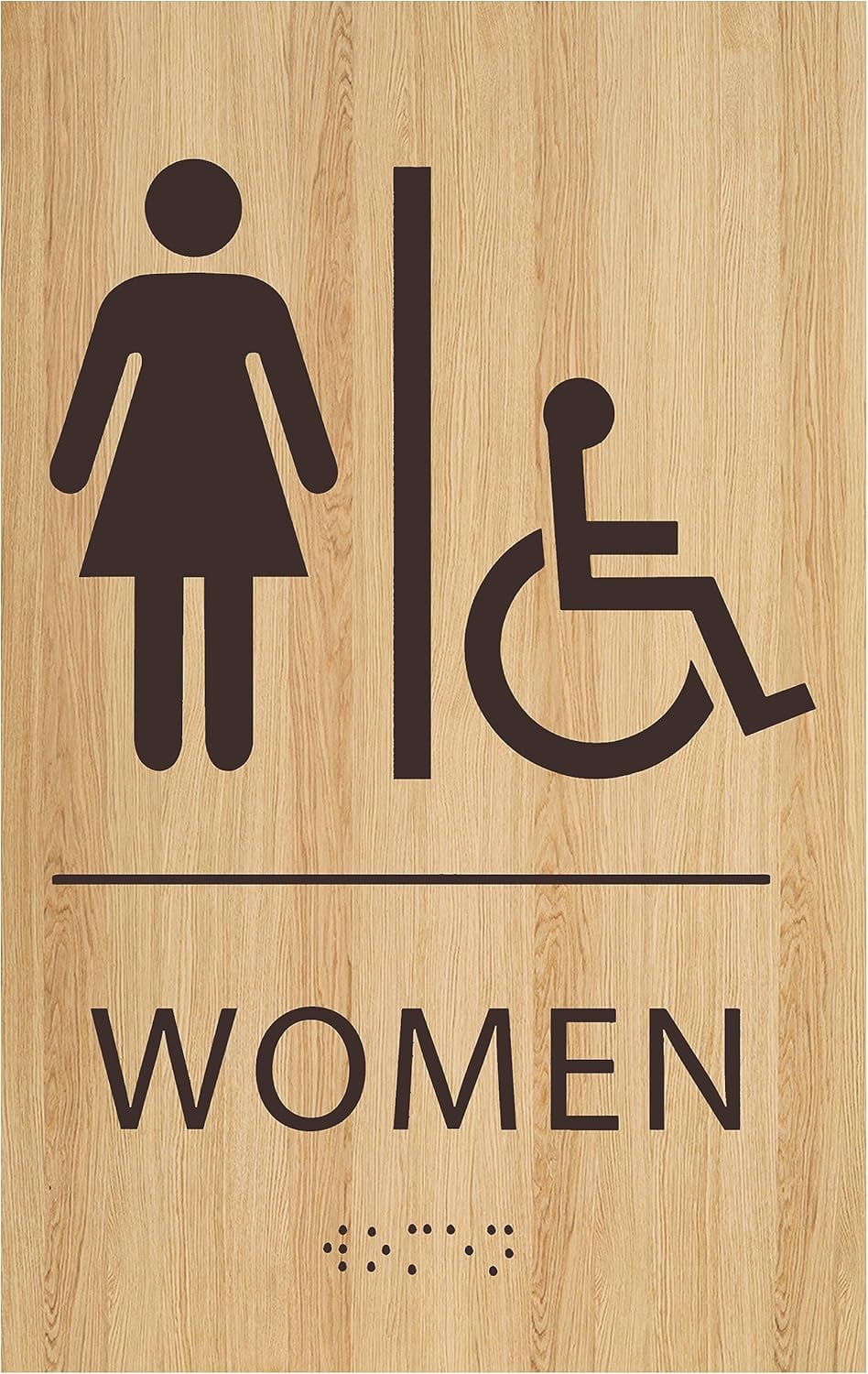 Womens Accessible Restroom Sign - Compliant Tactile Grade 2 Braille ...