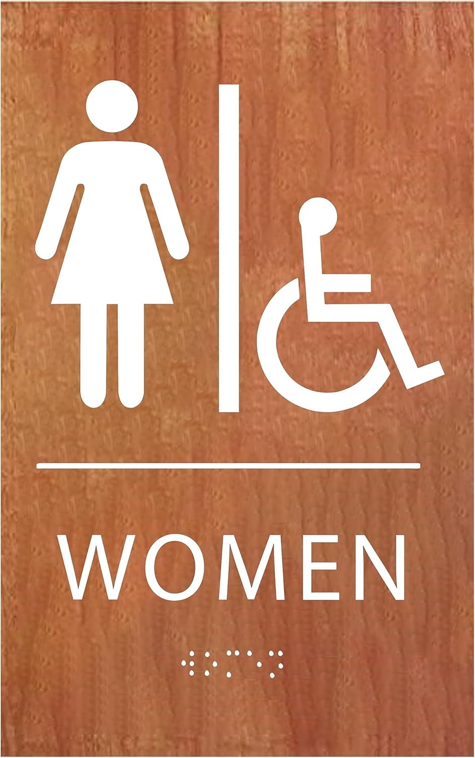 Womens Accessible Restroom Sign - Compliant Tactile Grade 2 Braille ...