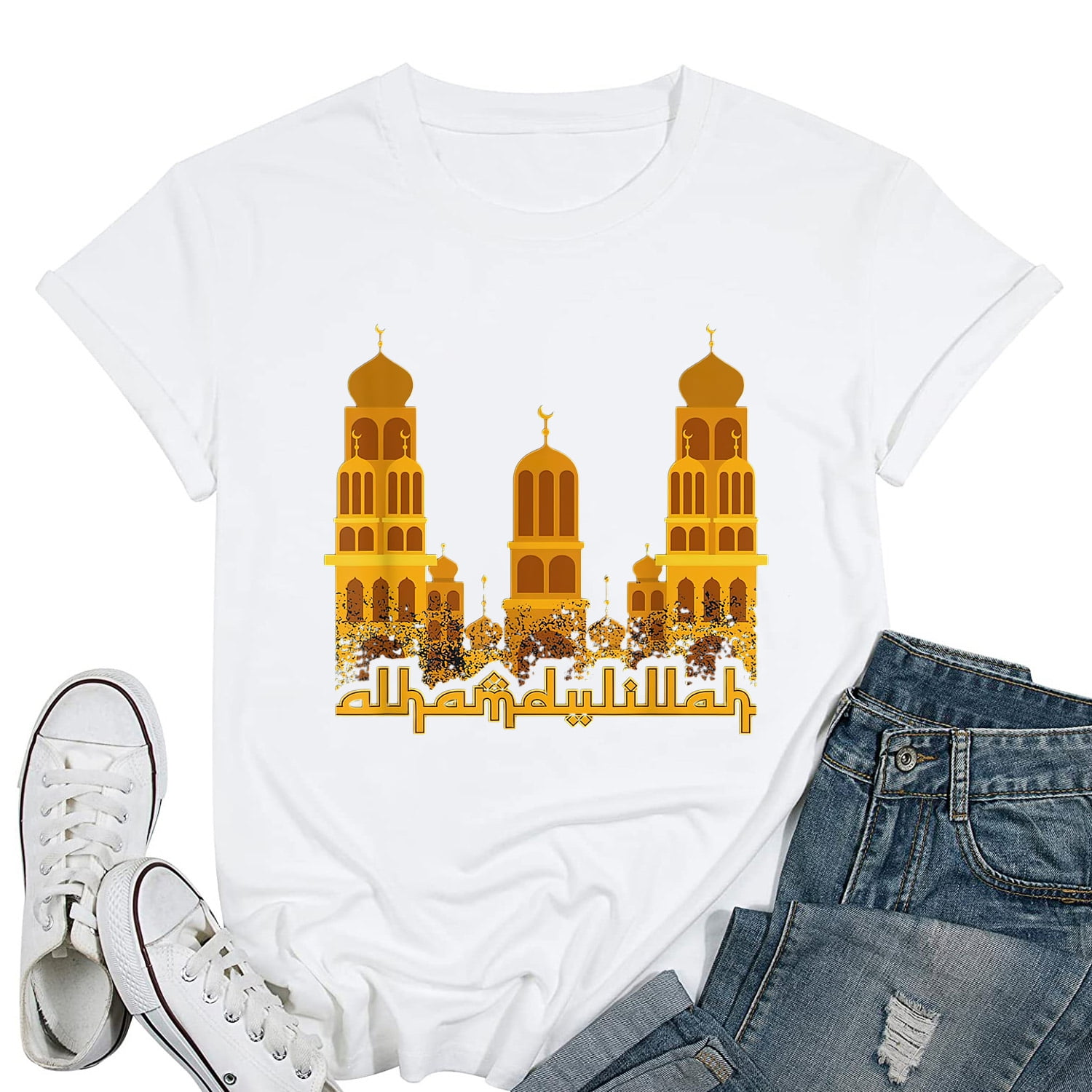 Womens Alhamdulillah Mosque Islam Allah Muslim Religion Imam Gift T ...