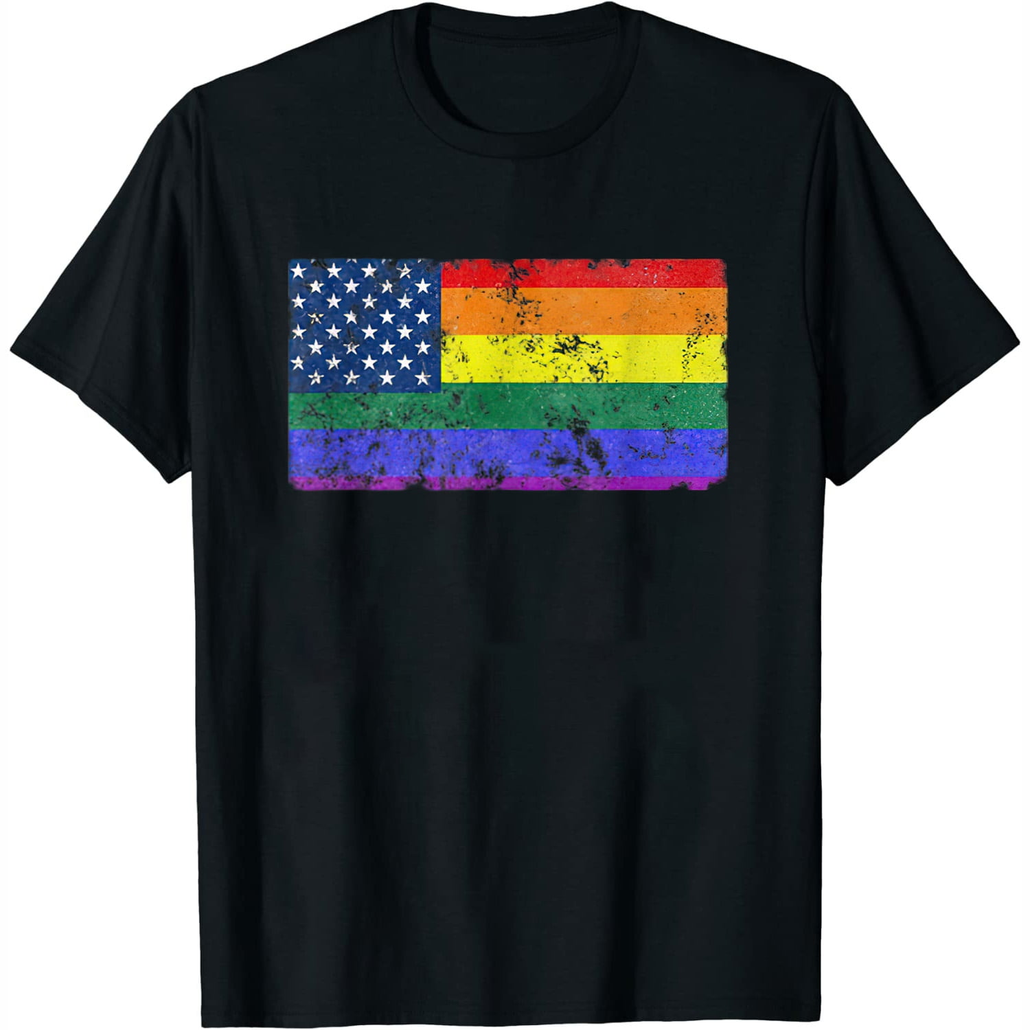 Womens American Lgbt Flag Shirt Pride Gay Lesbian Rainbow Flags Tee T ...