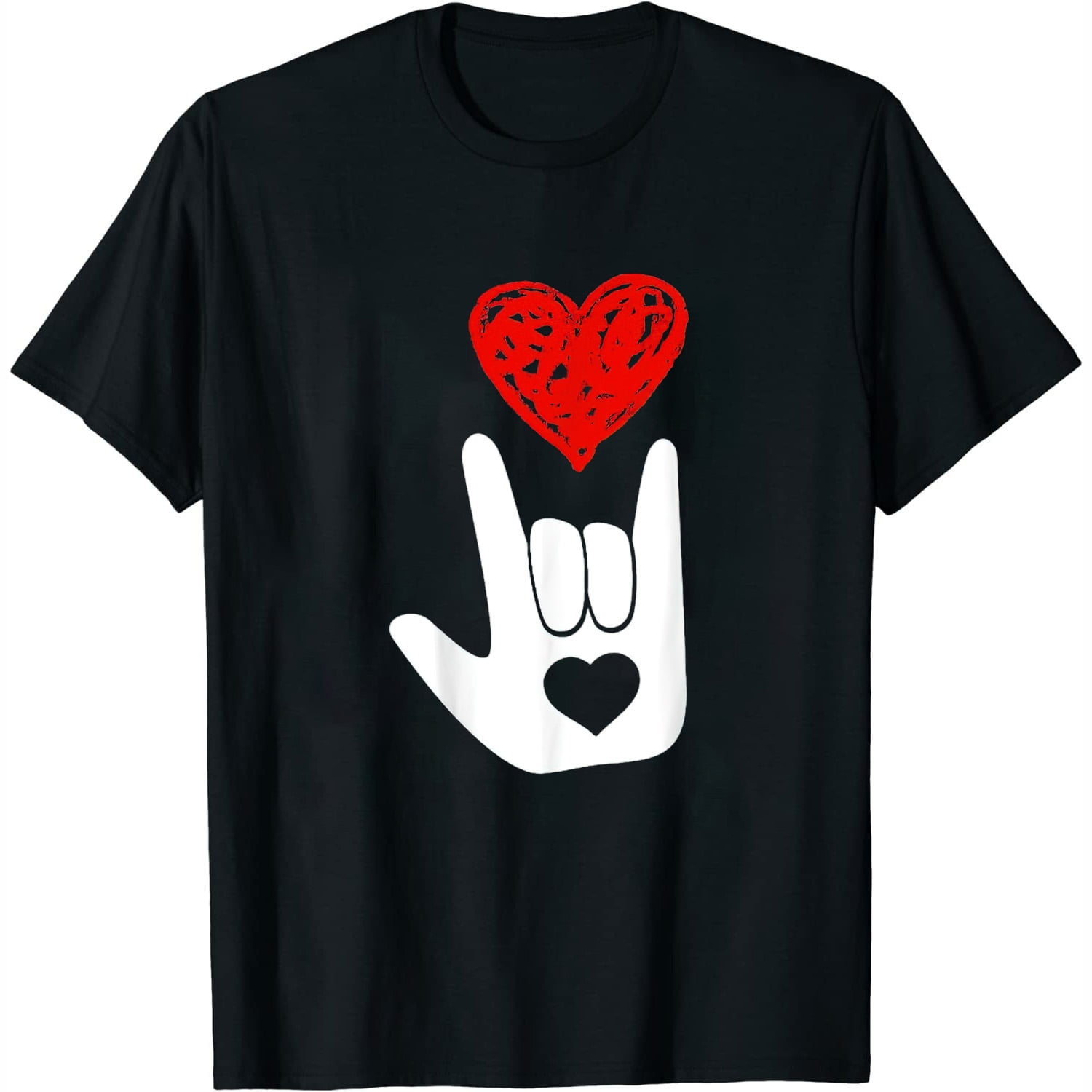 Womens Asl American Sign Language Love Hand Sign Asl Squad T-Shirt ...
