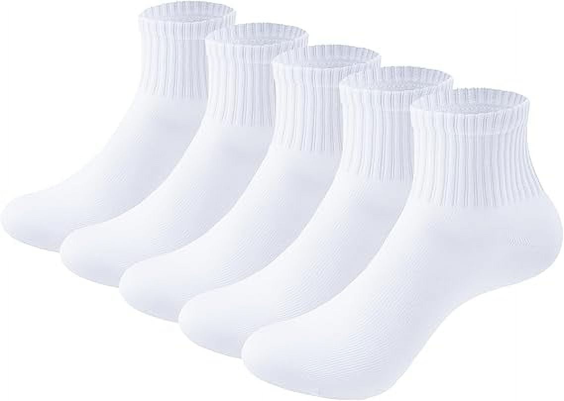 Womens Athletic Cotton Quarter Crew Socks Light Weight Soft Breathable ...