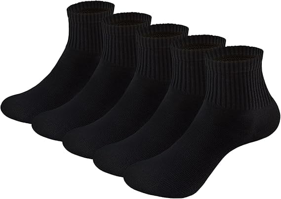 Womens Athletic Cotton Quarter Crew Socks Light Weight Soft Breathable ...