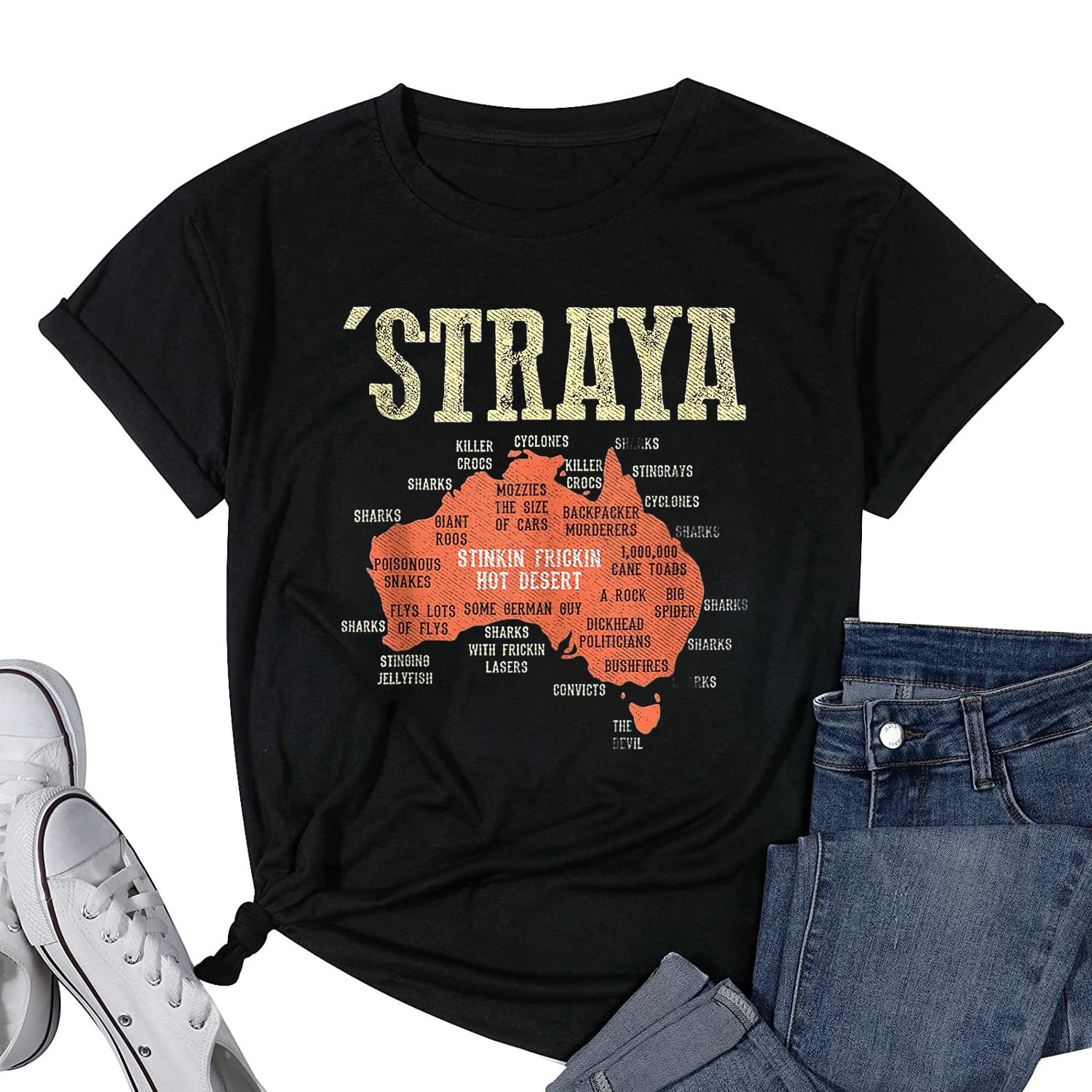 Womens Australia Shirt - Aussie Day Straya Map G'day Mate Outback T ...