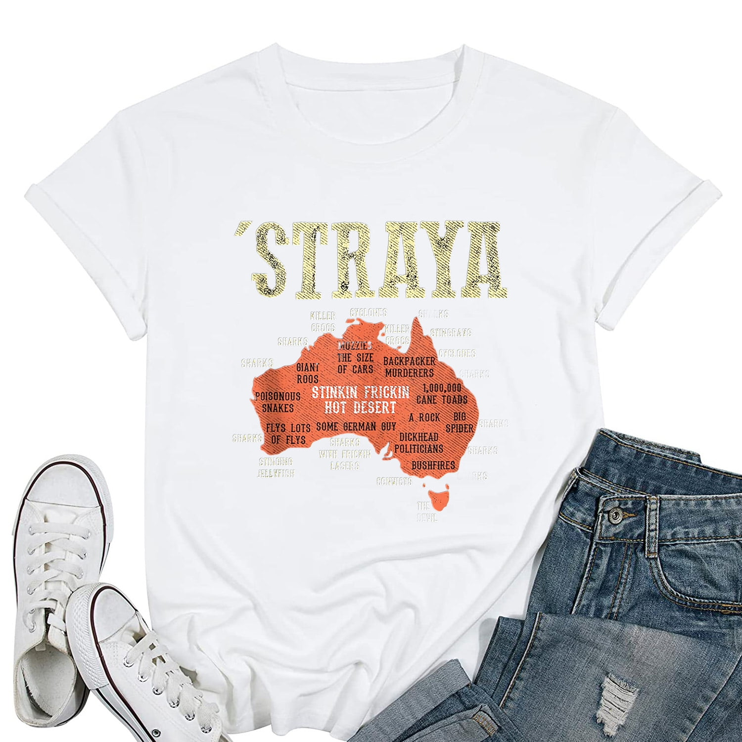 Womens Australia Shirt - Aussie Day Straya Map G'day Mate Outback T ...