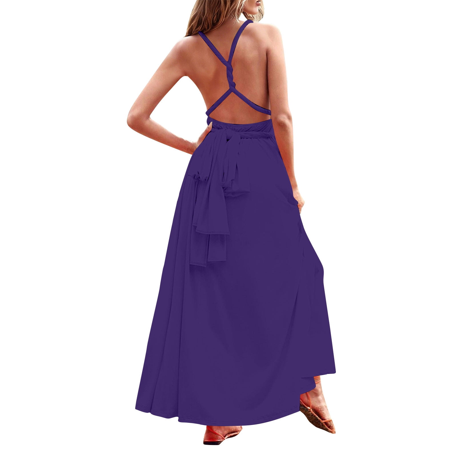 Womens Backless Maxi Dress 2026 Summer Corset Deep V-Neck Sleeveless ...