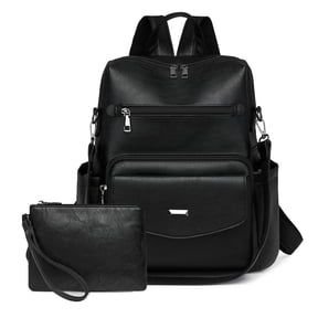 Vansarto Women Fashion Zipper Medium Backpack Purse Faux Leather ...