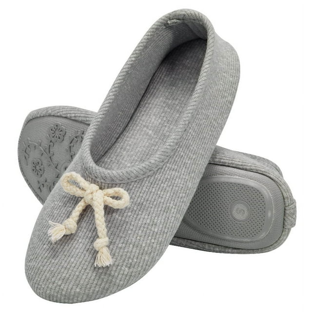 Womens Ballerina Slippers Non-Slip Sole Anti-Skid Comfy Warm Slippers ...