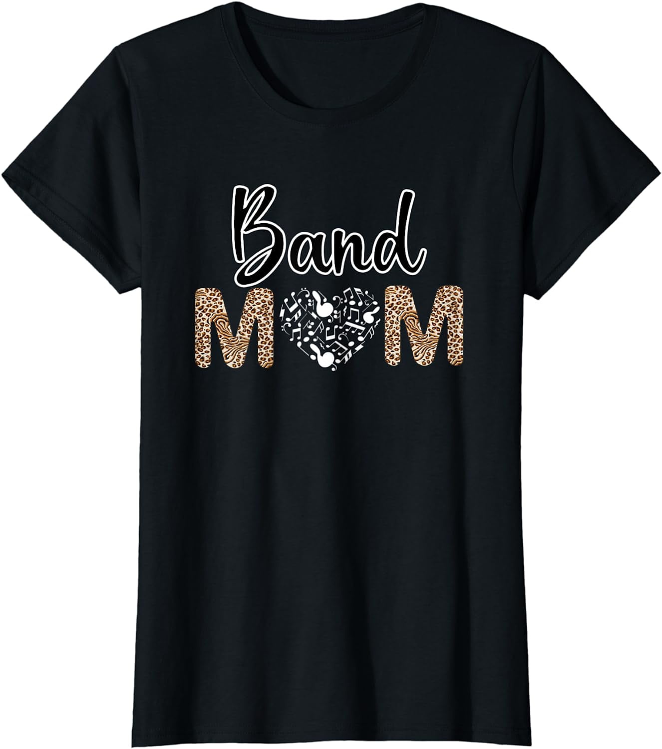 Womens Band Mom Leopard Print Proud Band Mom Musical Marching Band T ...