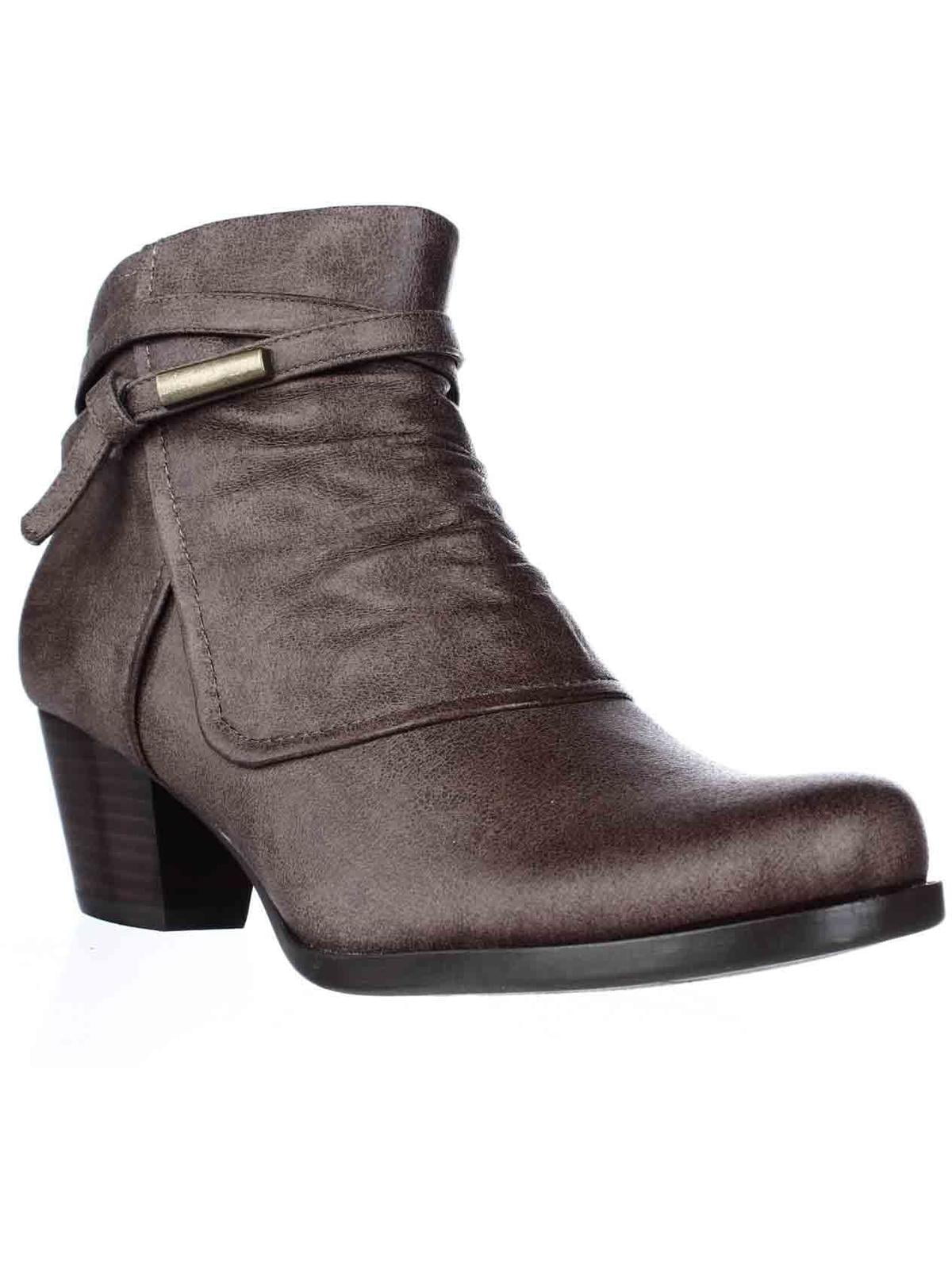 Womens BareTraps Rhapsody Cross Strap Ankle Boots, Mushroom - Walmart.com