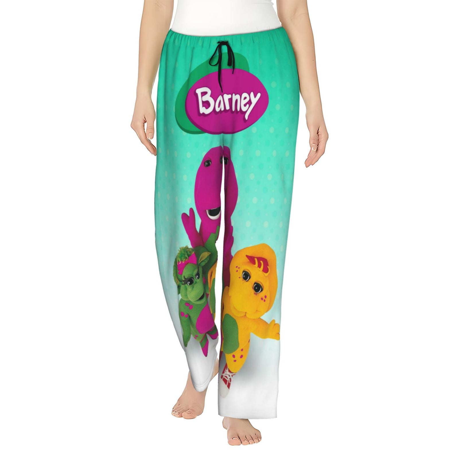 Womens Barney Dinosaur Friends Pajama Pants Lounge Pants Super Soft