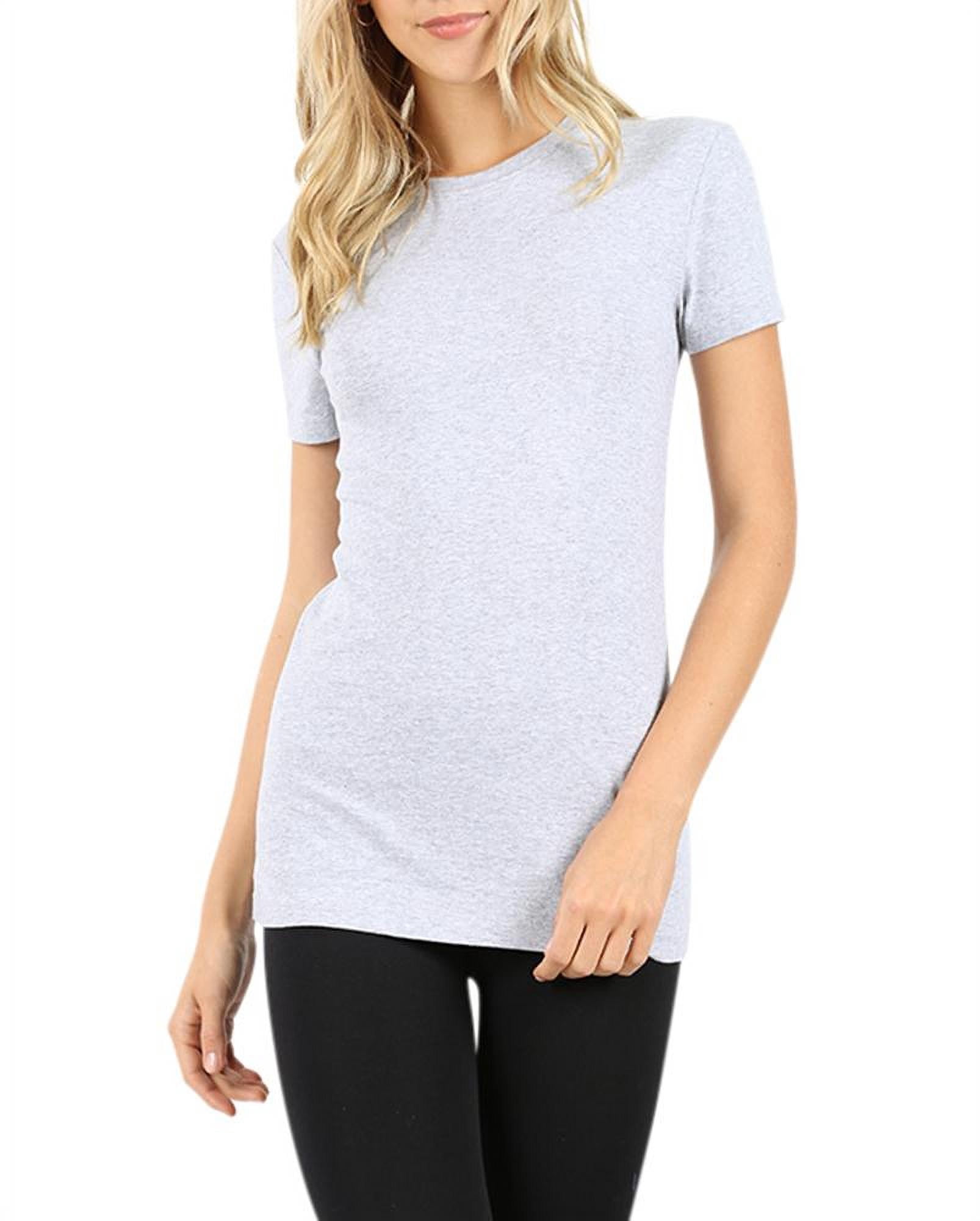 Niobe Clothing Womens Basic Cotton Crew Neck Short Sleeve Long Tee ...