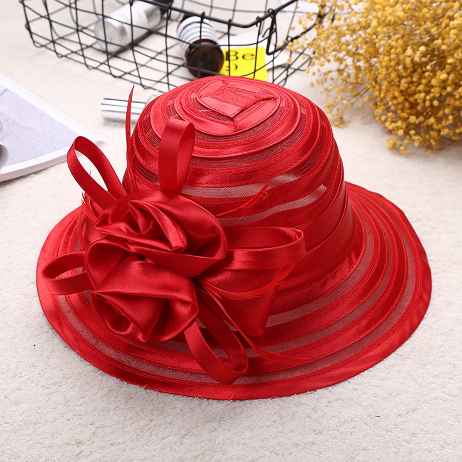 Womens Beach Beach Beach Sunscreen Fashion Flower Sun Hat Fishermans ...