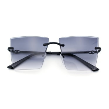 Unique Christmas Tree Rimless Gradient Lens Party Shade Sunglasses Gold ...