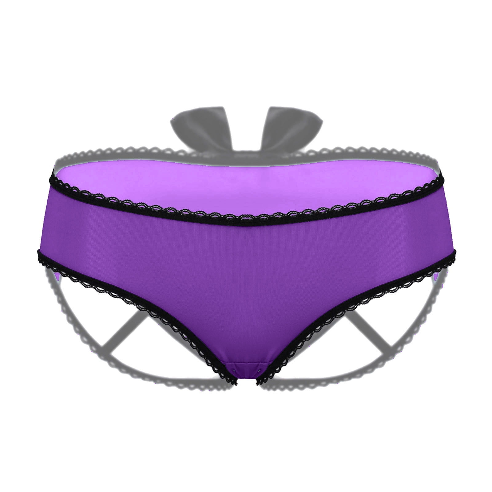 Womens Bikini Underwear Breathable Cotton Panties Women Panties Sexy Open Panties Low Waist Bow