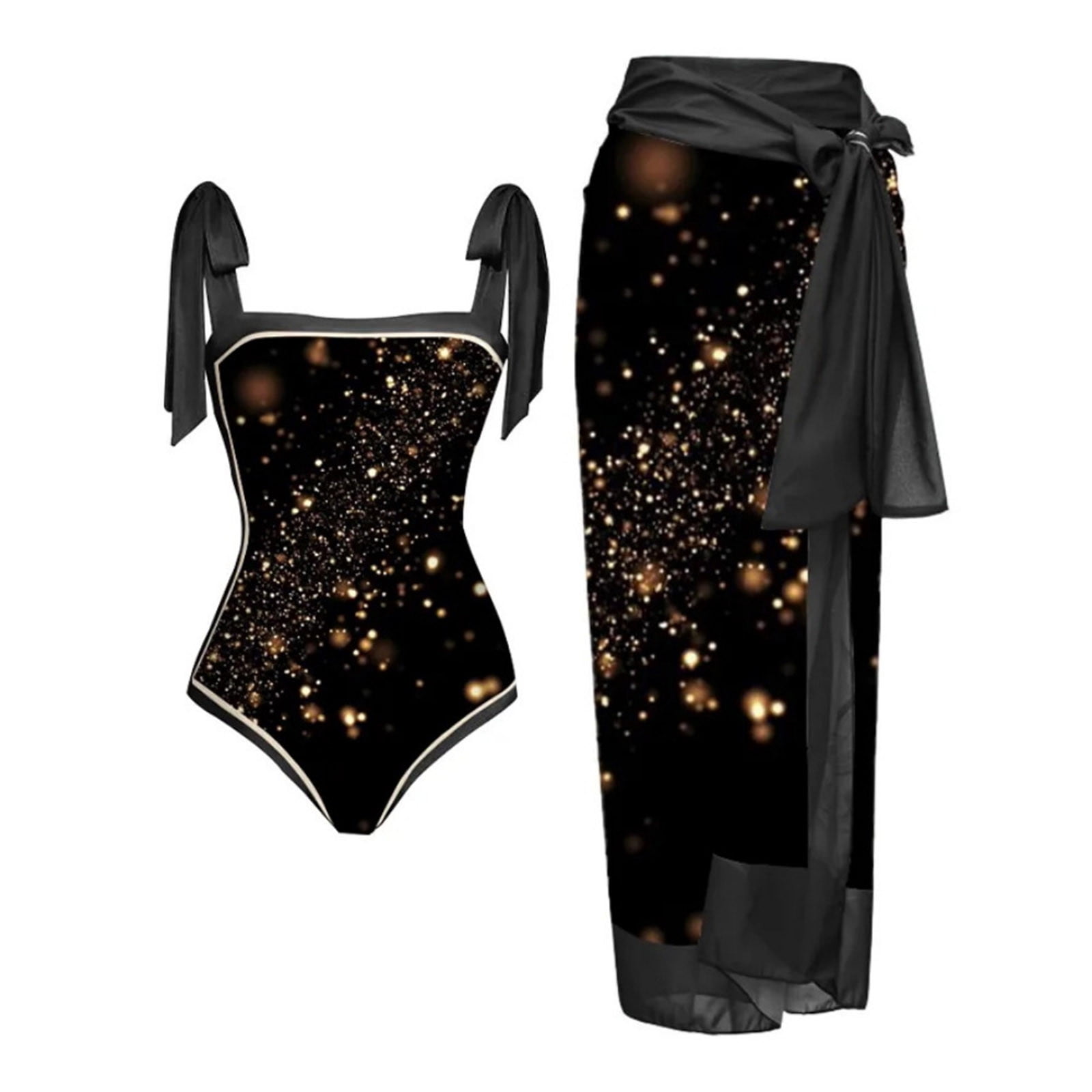 Womens Bikinis Ethnic Print Vintage One Piece Monokini With Cover Up