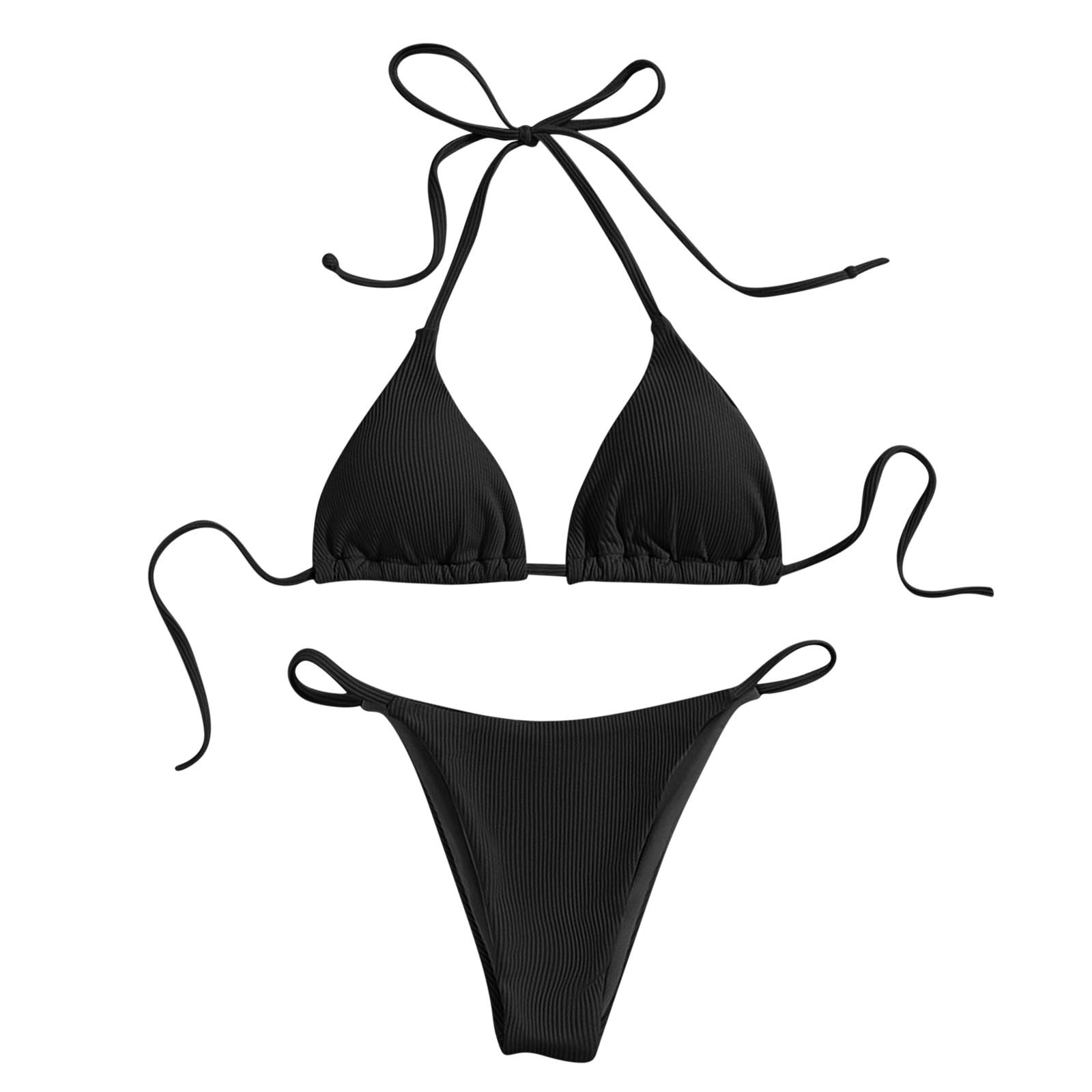 Womens Bikinis Womens High Waisted Bikini Sets Two Piece Swimsuit Knot Bathing Suit Comfortable