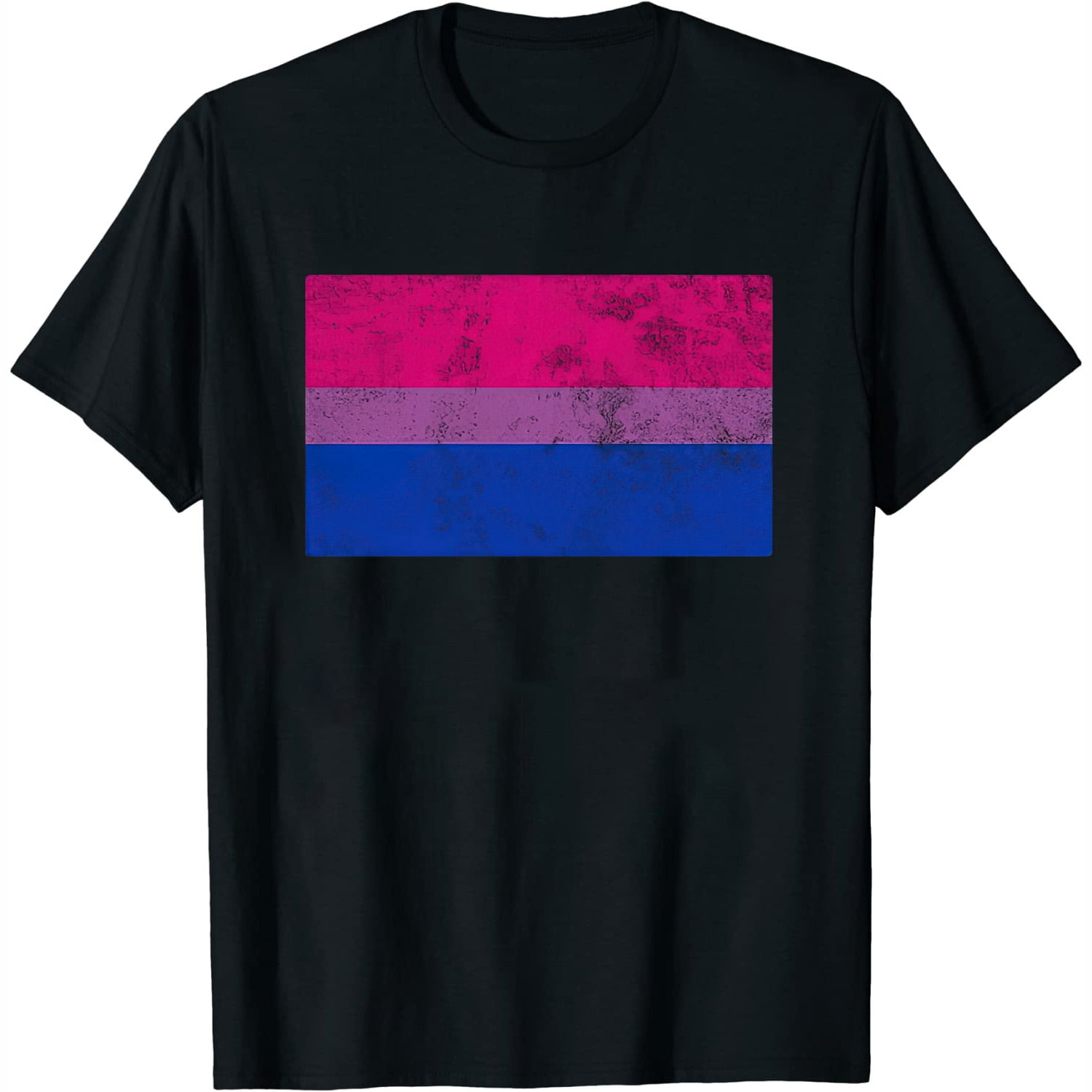 Womens Bisexual Pride Flag Identity Lgbt Graphic T Shirt Black 4X-Large ...