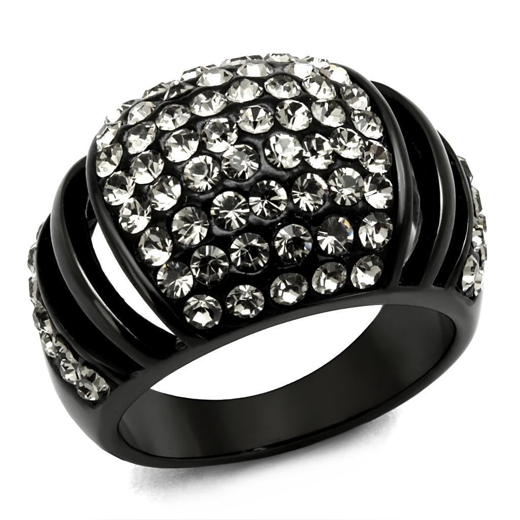 Womens Black Ring Anillo Para Mujer Stainless Steel Ring with Top Grade ...