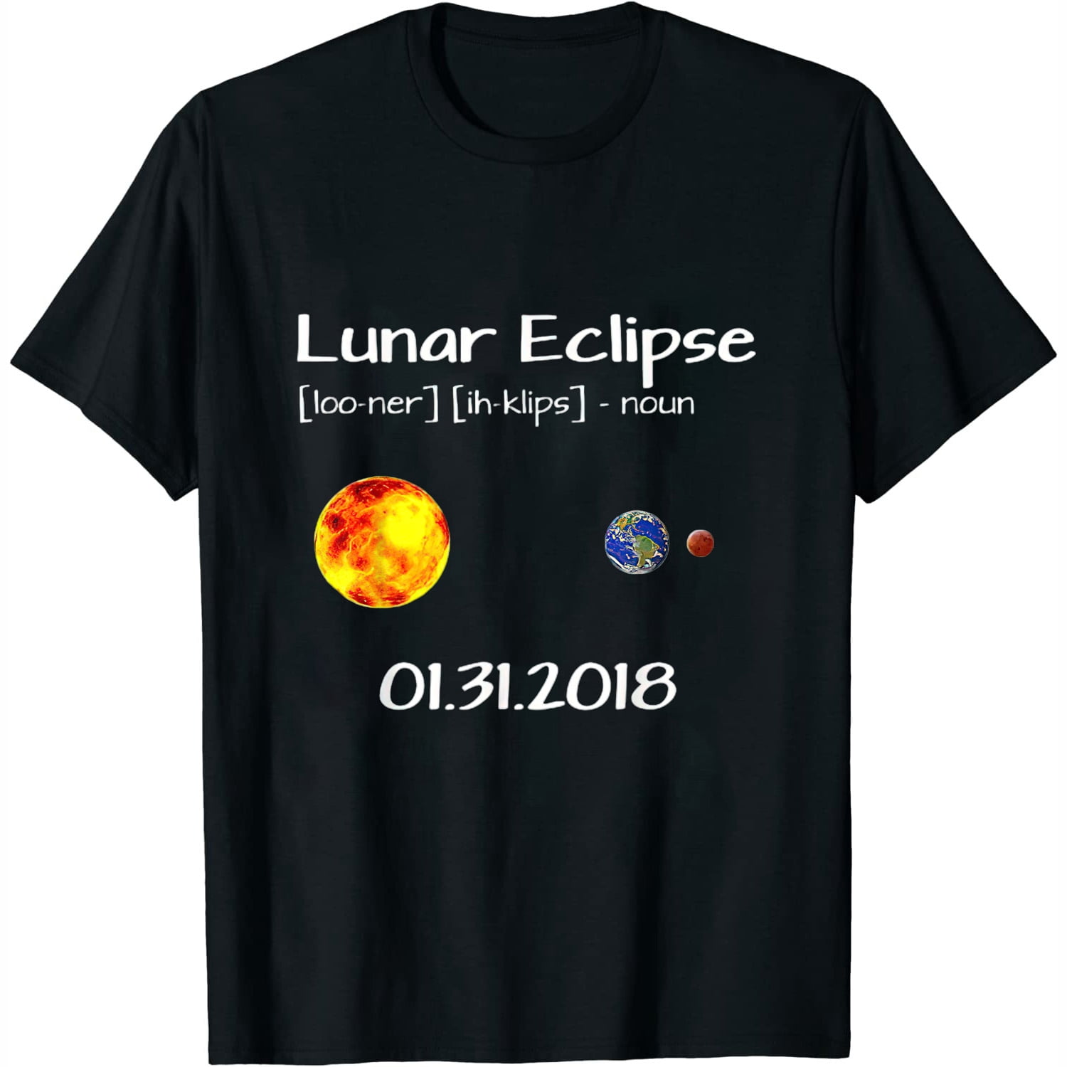 Womens Blood Moon Lunar Eclipse Definition T-shirt Black Large ...
