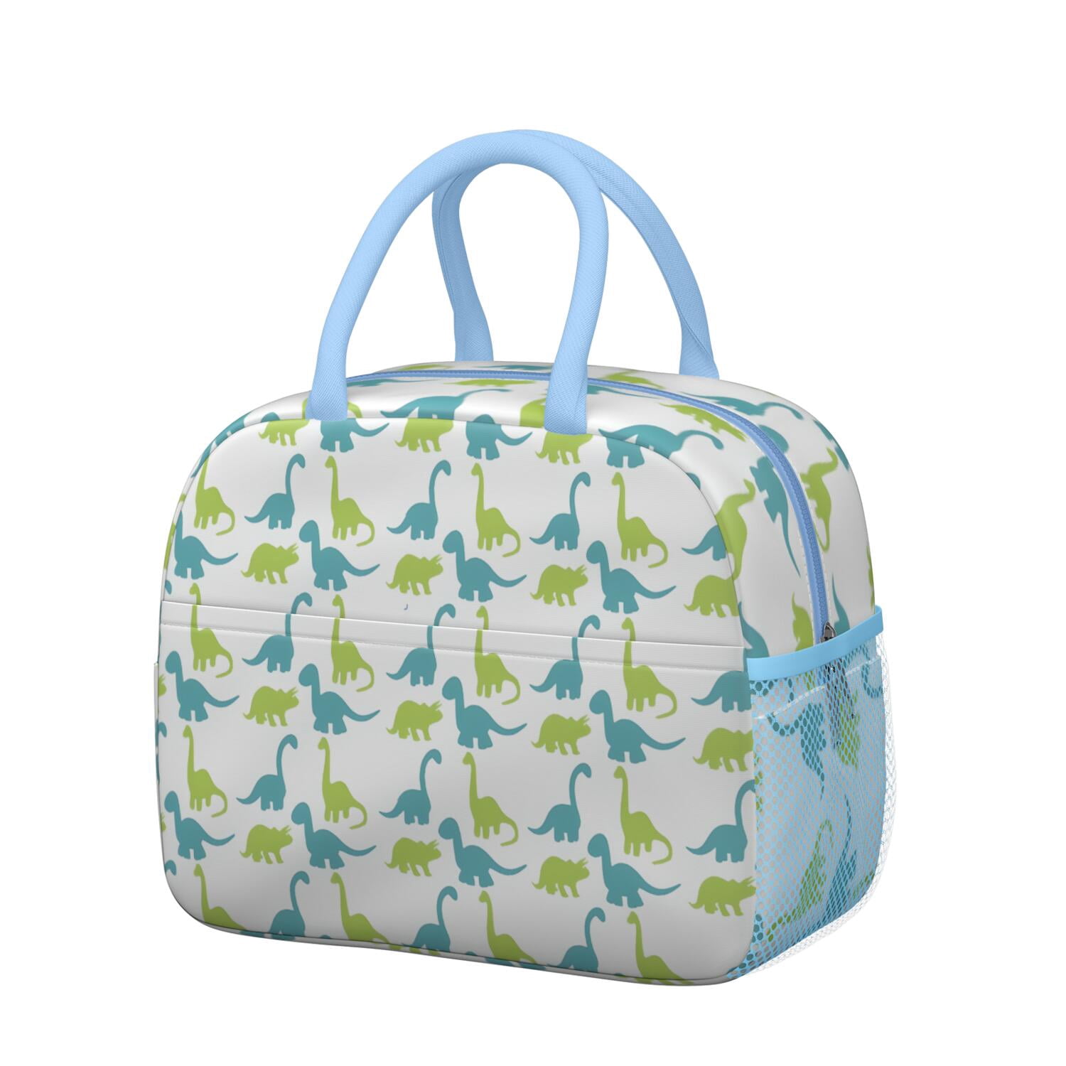 Womens Blue Green Cartoon Dinosaurs Silhouettes Pattern Lunch Box for ...